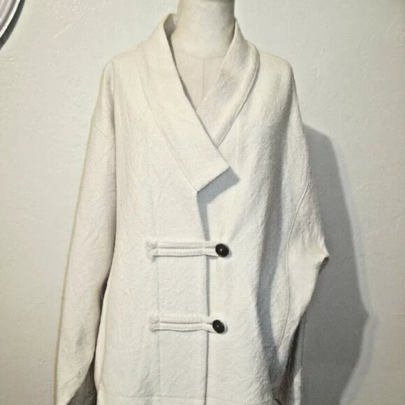 gig harbor | Jackets & Coats | Vintage Cream Womens Jacket Kimono Style ...